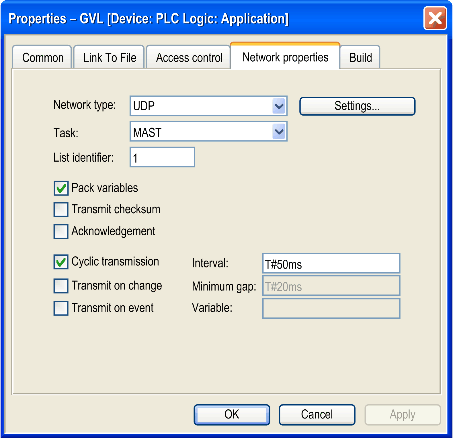 Configuring the Network Variables Exchange